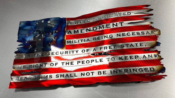 Second Amendment American Flag – Metal Wall Art for Patriots – CnS CnC