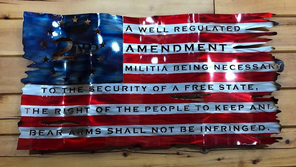 Second Amendment American Flag – Metal Wall Art for Patriots – CnS CnC