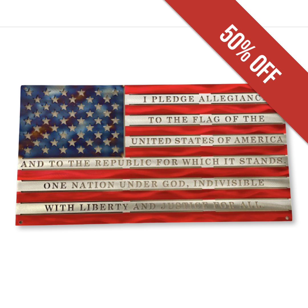 Pledge of Allegiance American Metal Flag Metal Art Wall decor Military ...